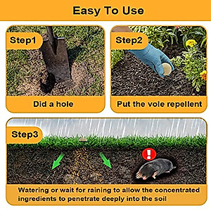 Pufado Mole Repellent, Vole Repellent Outdoor, Gopher Repellent, Mole Repellant for Lawn, Mole Deterrent for Yard, Mole Control, Keep Mole and Vole Out of Your Garden, Safe Around Pet & Plant -4 Packs
