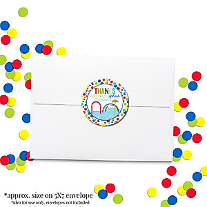 Splash Pad Birthday Party Thank You Sticker Labels for Boys, 40 2" Party Circle Stickers by AmandaCreation, Great for Party Favors, Envelope Seals & Goodie Bags