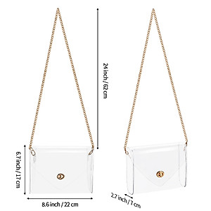 HAOGUAGUA Clear Purse for Women, Clear Bag Stadium Approved, See Through Clear Handbag for Concerts Sports Events (Gold)