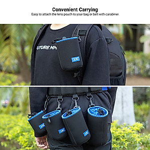 JJC Drawstring Neoprene Camera Lens Pouch Case, Protective Lens Bag for Mirrorless Lenses Up to 3.5 x 5.9 (D X H) for Canon RF 24-240mm EF-S 18-55mm f/3.5-5.6 Ni 55-200mm f/4-5.6G and More