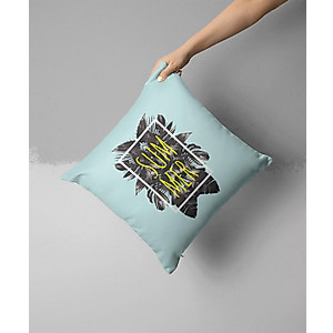 iiRov Summer Design Ink-Fuzed Decorative Throw Pillow - Mint Summer Time