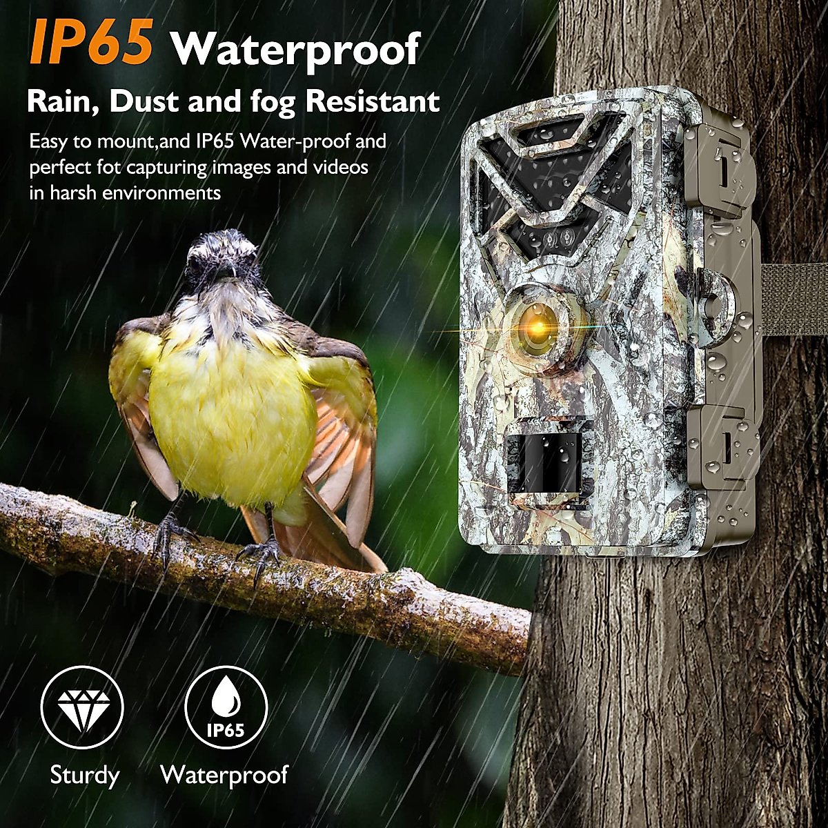 Hawkray Trail Camera 30MP 2K,Game Camera with Wide-Angle Motion Latest Sensor View 0.2s Trigger Speed 8 Batteries and 32GB SD Card 2'' HD TFT Screen Waterproof Cam for Wildlife Monitoring