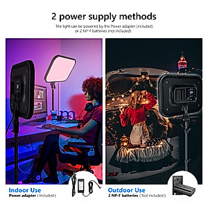 NEEWER 18.3" RGB LED Video Light Panel with APP Control, 360°Full Color, 1 Pack 60W Dimmable 2500K~8500K RGB LED Panel CRI/TLCI 97+ with 17 Special Scenes Effect for Game YouTube Zoom Photography