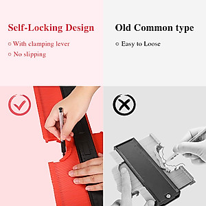 Holulo 15inch Contour Gauge with Adjustable Lock,Contour Duplication Gauge Profile Tool,Precisely Copy Irregular Shape Duplicator for DIY Handyman, Construction,Corners