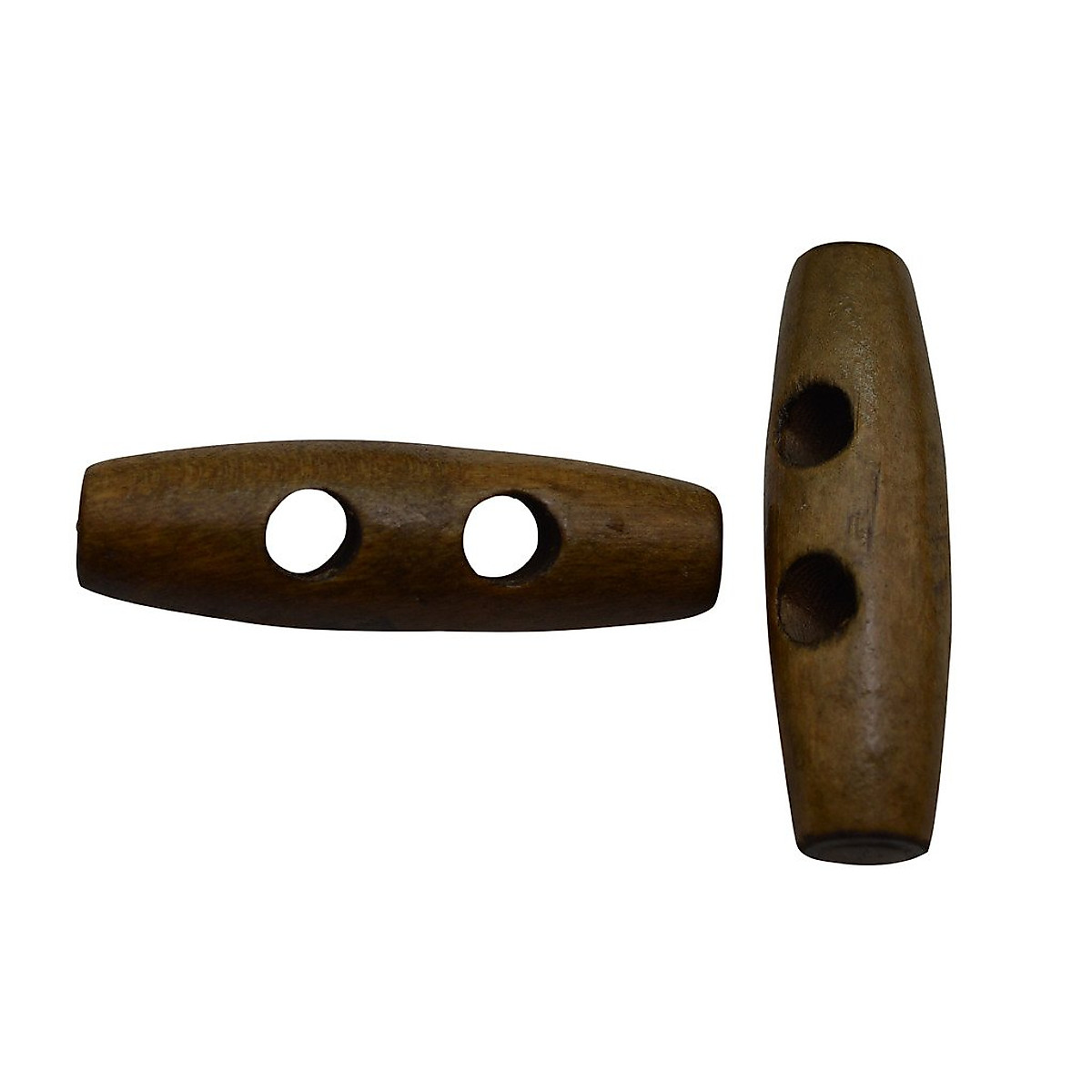 Yongshida 45mm X 13mm Olive Shape 2 Holes Scrapbooking Sewing Toggle Wood Buttons Pack of 10