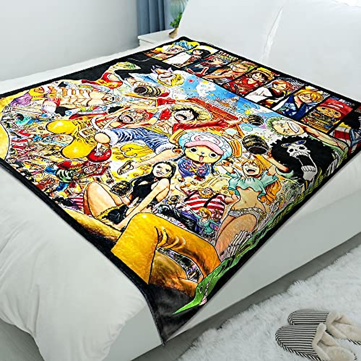 Anime Blanket Ultra Soft Flannel Throw Blankets Warm Lightweight Bedding Air Conditioner Blanket for Sofa Bedroom Office Funny Anime Throw Blankets 60X80In