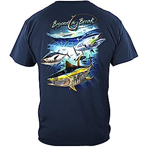 Erazor Bits Fishing Tuna Time Off Shore Fishing Shirt | 100% Cotton T-Shirt | Deep Sea Fishing Apparel (Large) ADD-BTB2377L