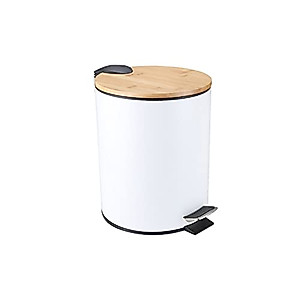 XDCHLK 3/5L Wooden Flip Step Trash Can Garbage Rubbish Bin Waste Container Organizer for Bathroom Kitchen Office ( Color : OneColor , Size : 5l )