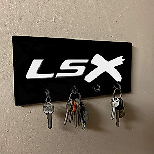 Brotherhood Compatible with Black White LSX Engine Emblem Design Key Holder Organizer Wall Mount Rack for Holders The Home Keys Ring Decorative Hangers Decor Hook Hanger