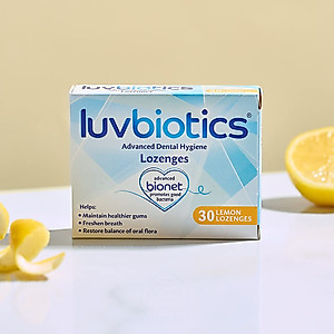 Luv Biotics Lemon Lozenges with Oral Probiotics, Xylitol & Aloe Vera - 30 lozenges