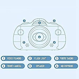 LKYBOA 2.4-inch Large-Screen Children's Camera Can Take Pictures Video Listening to Music Games Digital Camera