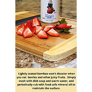 Wooden Cutting Boards for Kitchen: Organic Bamboo Wood Cutting Board with Juice Grooves - Best Wood Cutting Board for Meat & Vegetables - Large Decorative Serving Tray & Wood Cheese Board
