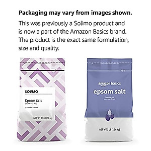 Amazon Basics Epsom Salt Soaking Aid, Lavender Scented, 3 Pound, 1-Pack (Previously Solimo)