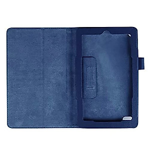 ZZOUGYY Tablet Cover for Amazon Kindle Fire 7 5th Generation(Model:SV98LN,2015 Release),Ultra Slim Folio Stand Lightweight Leather Case for Kindle Fire HD7 5th Gen 7" (Li-Dark Blue)