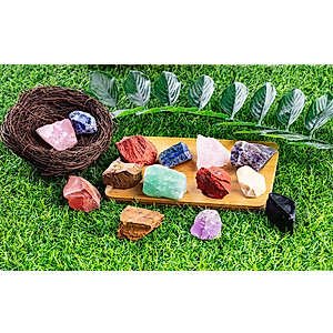 UU UNIHOM 3 lbs Bulk Rough Madagascar Stones Mix - Large 1" Natural Raw Stones Crystal for Tumbling, Cabbing, Fountain Rocks, Decoration,Polishing, Wire Wrapping, Wicca & Reiki Crystal Healing