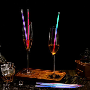 Lallisa 100 Pcs Halloween Glow in the Dark Straws light up straws neon drinking straws 8 inch multicolor Reusable Plastic Straws for 80s party Halloween Football birthday Party favors