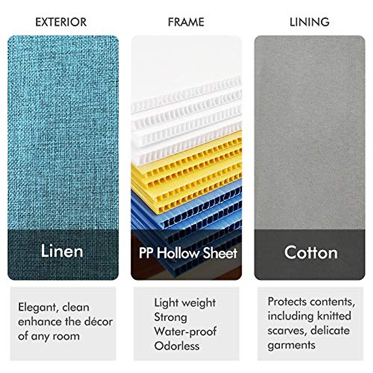 HUATK Small Storage Boxes with Lids for Organizing 4Pack Storage Baskets for Shelves, Closet organization Bins for Office, Bedroom, Closet, Toys