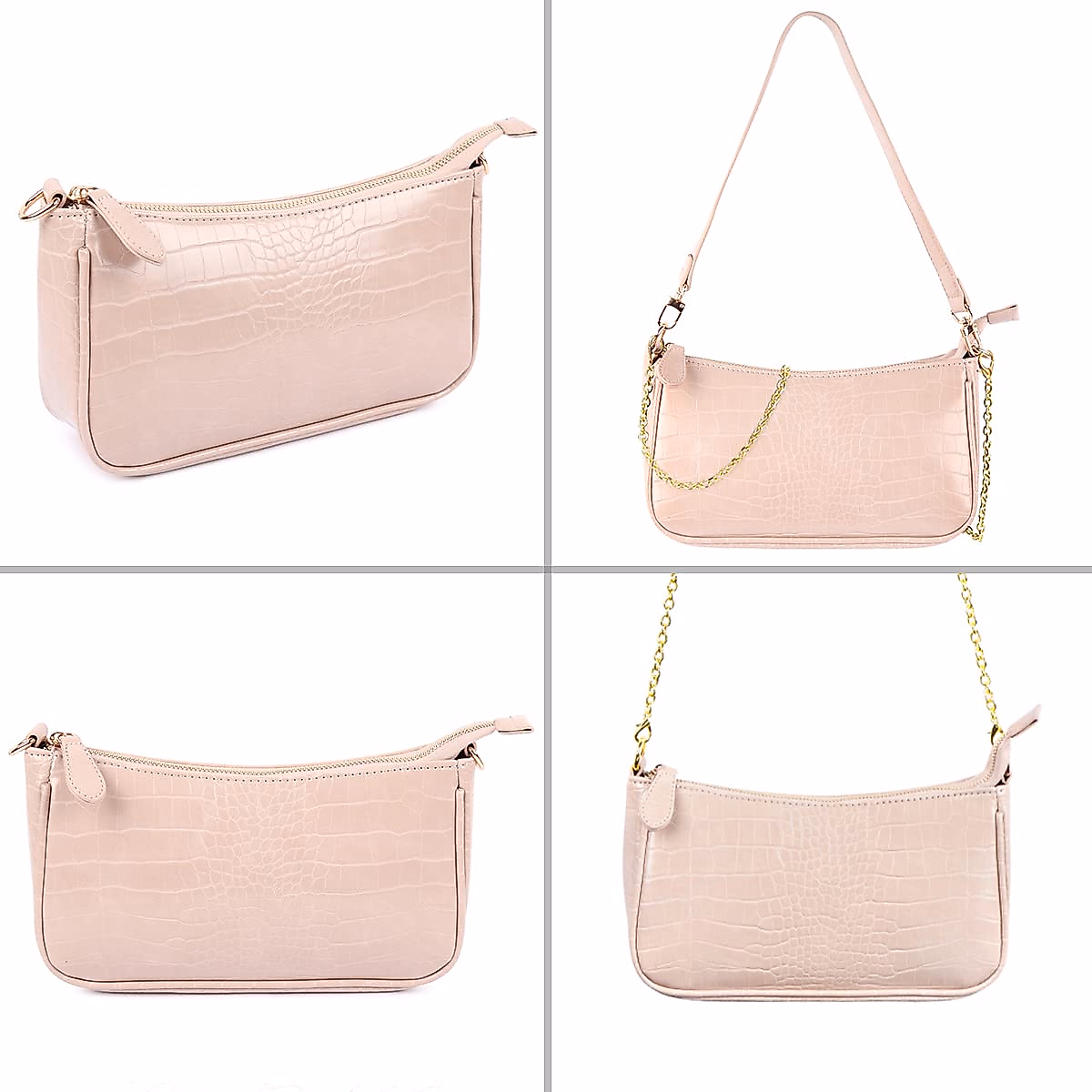 Classic Vegan Leather Small Crossbody Handbag - Rectangle Camera Travel Purse Satchel Shoulder Messenger Bag (Mini Satchel Tote - Embossed Beige)