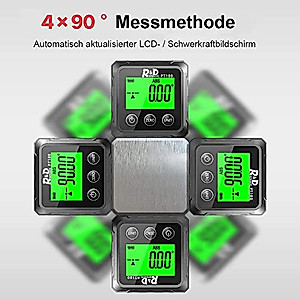 Digital Angle Finder Magnetic PT180 Table Saw Angle Finder Tool - Digital Inclinometer -4 of 90 Degree Finder Angle Cube Digital Protractor Bevel Gauge for Woodworking Micro Jig