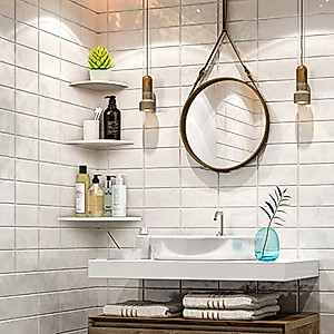 Ejoyous Wall Shelf, 3 Tier Wall Mount Corner Display Shelf Storage Rack Organizer Modern Decoration Hanging Shelf for Home Living Room Bedroom Office, White