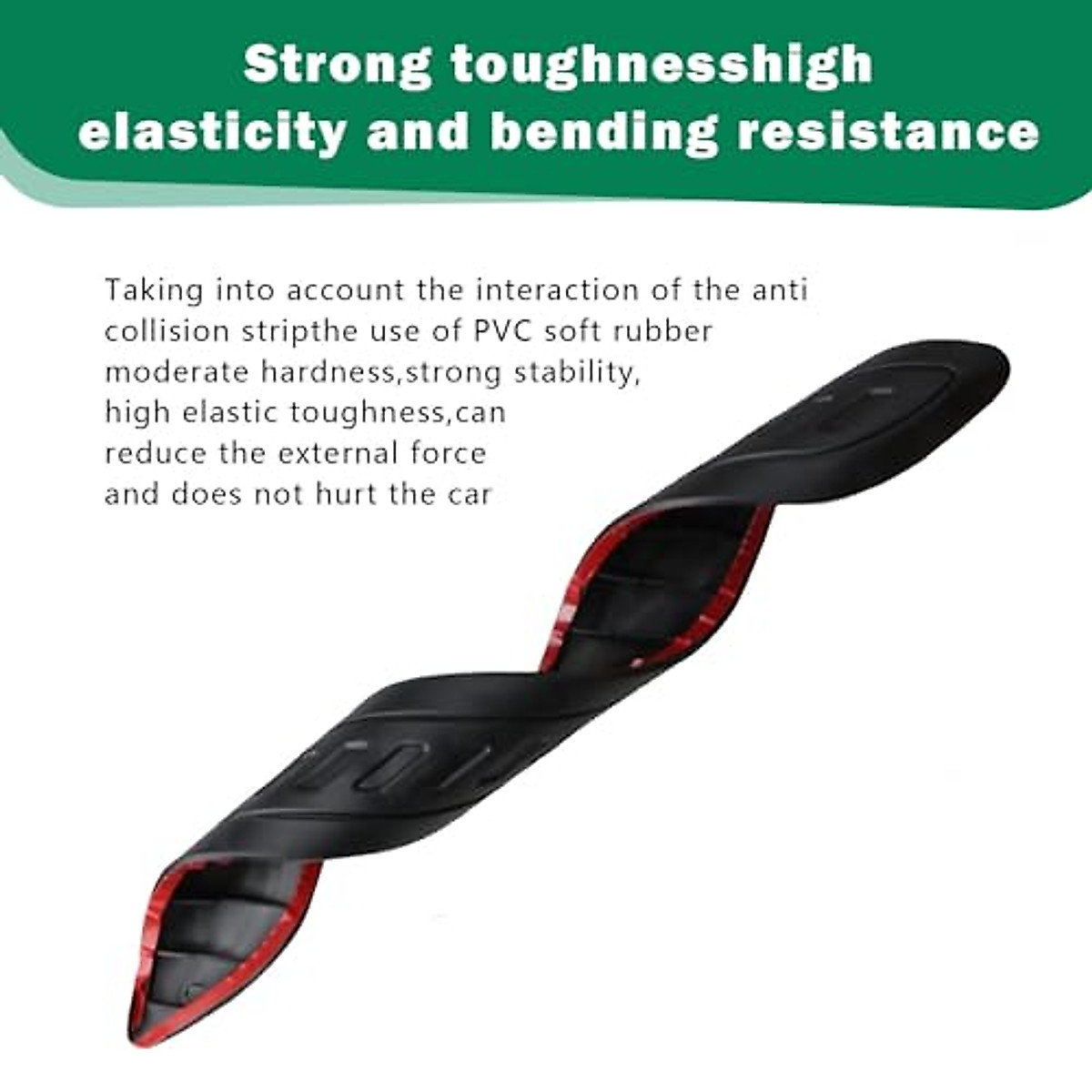 gunhunt 2 PCS Car Bumper Anti-Collision Strip, 15.7" x 2" PVC Wear-Resistant Anti-Scratch Protective Devices, Front and Rear Corner Bumper Body Decoration, Universal for Most Cars Accessories (Black)