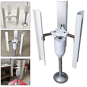 KinHall Wind Turbine Vertical Axis Wind Turbine Model Three-Phase Permanent Magnet Generator DIY, 12v Vertical Axis Wind Turbine Teaching Model
