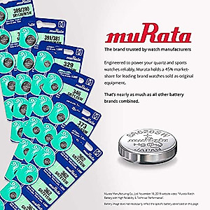 Murata 357/303 SR44/W/SW Battery 1.55V Silver Oxide Watch Button Cell - Replaces Sony 357/303 (2 Batteries)