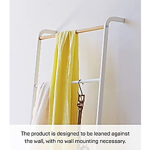 Yamazaki Home Leaning Ladder Rack, Space Saving Steel One Size White