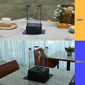 Bio Ethanol Fireplace Smokeless Portable Tabletop Fire Pit for Indoor Outdoor Garden Decor, Portable Tabletop Fireplaces