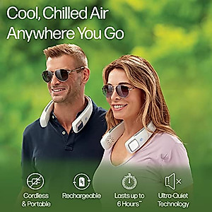 Arctic Air Freedom Personal Air Cooler - Portable 3-Speed Neck Fan, Hands-Free Wearable Design, Lightweight, Cordless and Rechargeable