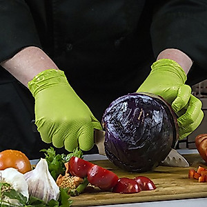 GLOVEWORKS HD Green Nitrile Industrial Disposable Gloves, 8 Mil, Latex-Free, Raised Diamond Texture, X-Large, Box of 100