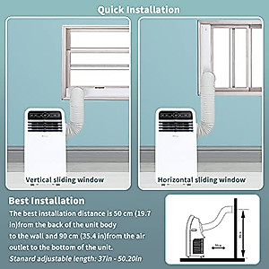Shinco 8,000 BTU Portable Air Conditioner, Portable AC Unit with Built-in Cool, Dehumidifier & Fan Modes for Room up to 200 sq.ft, Room Air Conditioner with Remote Control, 24 Hour Timer, Installation Kit
