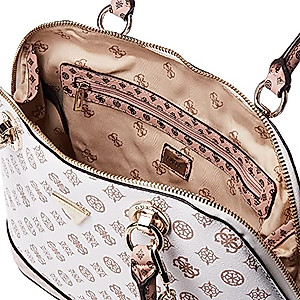 GUESS Cessily Dome Satchel, White Multi
