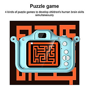 20MP Children Digital Camera with Hanging Rope USB Charging Portable Cute Dual Shot Camera Timing IPS Color Screen for Boys Girls Taking Photos Videos Games Blue