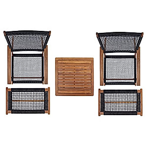 SAFAVIEH Outdoor Collection Chantelle Natural/Black Woven 5-Piece Patio Set