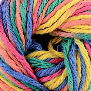 Premier Yarns Home Cotton Cone Yarn, Ideal Knitting and Crochet Supplies, Made of Recycled Cotton and Polyester, Tangerine Splash, 700 yards