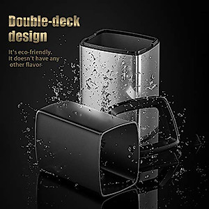 keling Square Trash can, Bathroom Trash can, Kitchen, Office, Household Trash can, Double Layer. (10L Silver, 9.8in Long 7.9in Wide 14in Tall)
