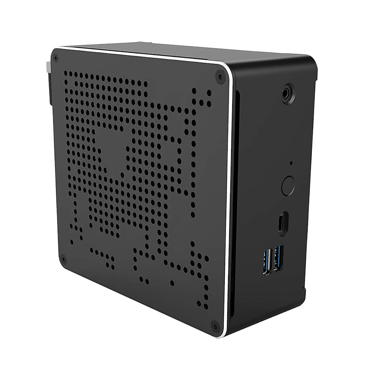 HUNSN 4K Mini PC, HTPC, NUC, Small Server, Support Proxmox, Vmware, ESXI, KODI, Intel XEON E-2176M, BY02, DP, HDMI, Type-C, 2 x LAN, Barebone, NO RAM, NO Storage, NO System