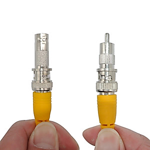 4 x 60ft Security Camera BNC Cable,Video Audio with Power for CCTV Camera Installation,Pre-Made All in one Siamese coaxial Plug Ready