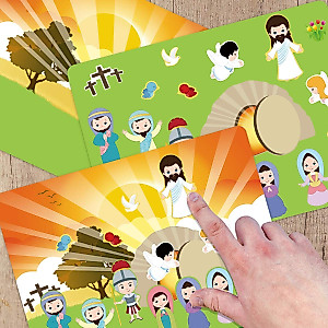 Make an Easter He Lives Sticker Scenes Resurrection Stickers 11 Sets for Kids Indoor Bible Games Activities