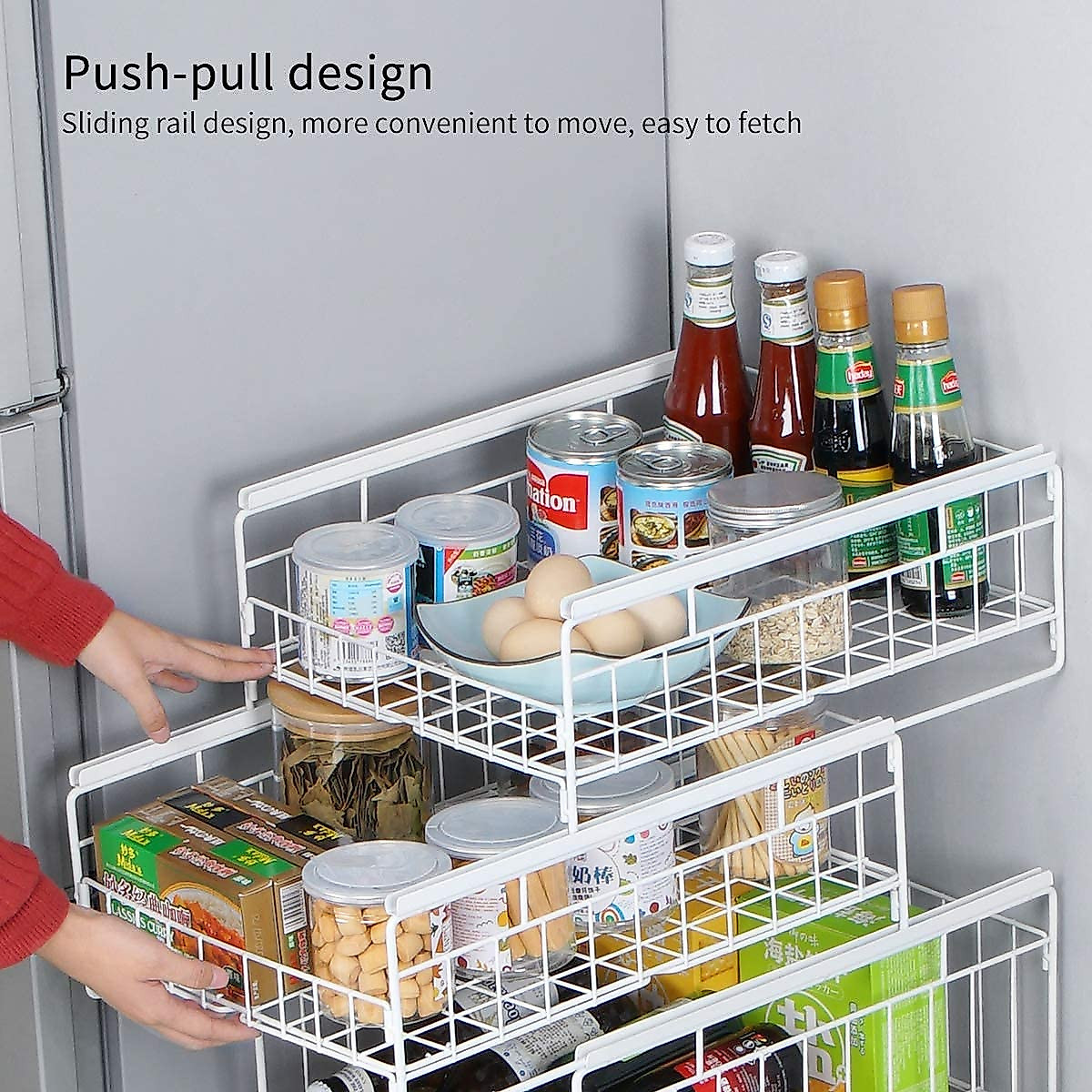 PINNIYOU Storage Organizer, Stainless Steel Free Combination Detachable Multifunctional for Kitchen, Closet, Desk Storage (2 Layers)