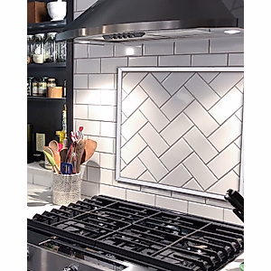 Art3d 10 Ft Peel and Stick Trim for Backsplash Tile Edge, Self-Adhesive Liner for Corner Decor in White