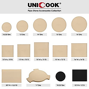 Unicook Non Stick Glazed Pizza Stone 10.25 Inch, Double Sided Pizza Stone for Oven and Grill, Round Baking Stone, Black Ceramic Cooking Stone, Thermal Shock Resistant, Perfect for Pizza, Bread, Cookie