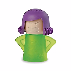 Angry Mama Microwave Cleaner Microwave Oven Steam Cleaner and Disinfects With Vinegar and Water for Kitchens, Fantastic Cleaning Gadget (Green)