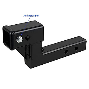 Solid Shank Heavy Duty Trailer Hitch Extension Adapter 4.5" Extender Riser/Drop for 2" Receivers Trailer Hitch Adapter 4.5" Riser/Drop