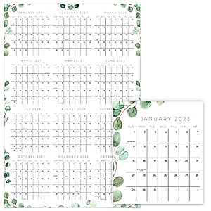 Simplified 2023 Yearly Wall Calendar - Double Sided Large 24" x 36” Calendar For Easy 12 Month Planning - Flexible Vertical or Horizontal Calendar For Your Office & Home