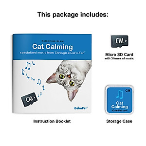 iCalmPet | Through a Cat's Ear: Cat Calming | MicroSD Card | 3-hrs | Specialized Music to Soothe Feline Stress