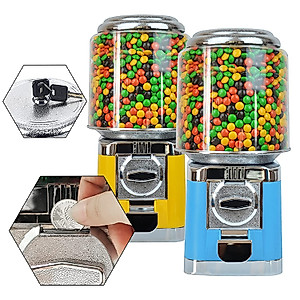 Candy Machine Commercial Automatic Candy Machine Vending Machine Bubble Gum Machine Home Vending Machine Coin Gumball Machine for Kids (Yellow)