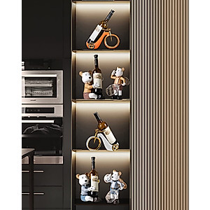 LIULIMI Bicycle Wine Shelf, Ceramics Wine Racks Holder Wine Cabinet for Home Living Room Porch Decoration Creative Gift (White)