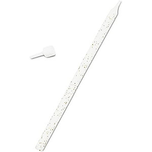 White Gold Glitter Long Thin Birthday Cake Candles in Holders (5 in., 48 Pack)
